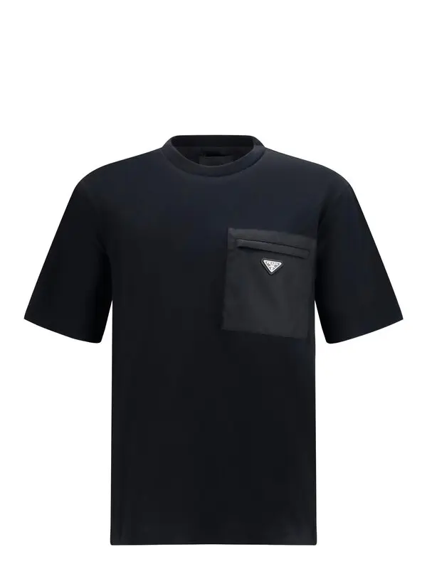 Prada Pocket T-shirt With Logo - Black