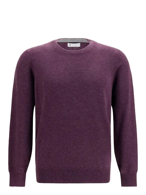 Brunello Cucinelli Cashmere Crew Neck Sweater - Purple