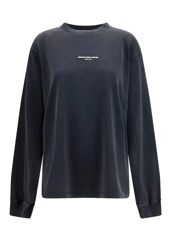 Alexander Wang Long-sleeve Logo T-shirt - Black