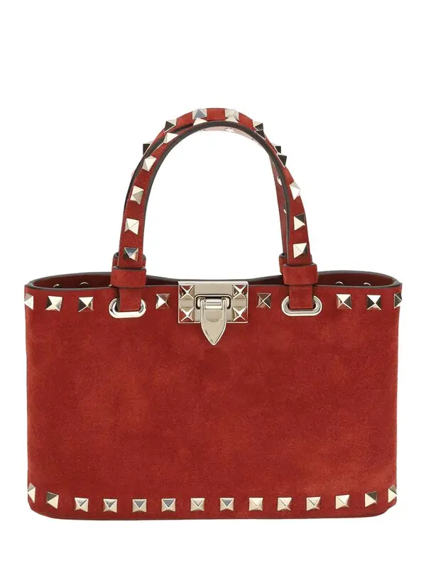 Valentino Garavani Rockstud Suede Mini Handbag - Red