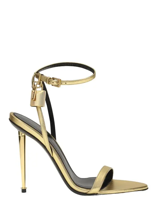 TOM FORD Lambskin Stiletto Sandals With -tone Detail - Gold