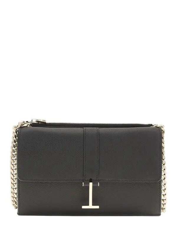 TOM FORD Chain Shoulder Bag In Grained Leather - Black