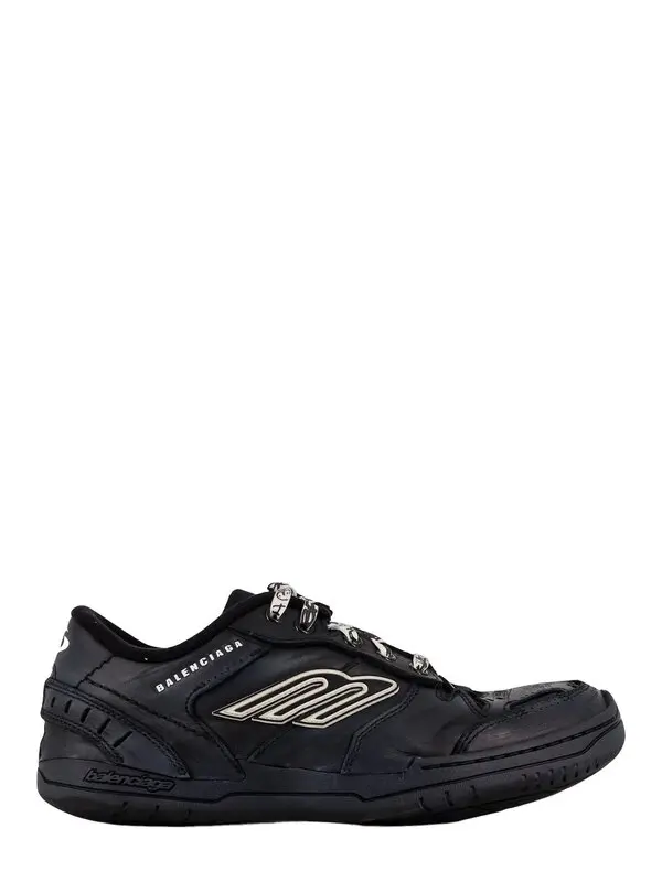 Balenciaga Hamptons Low-top Leather Sneakers - Black