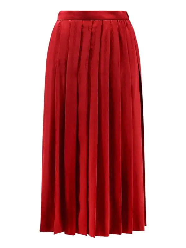 Gucci Pleated Silk Midi Skirt - Multicolor