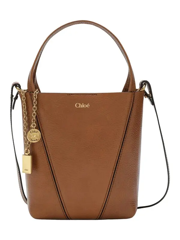Chloé Small Spin Leather Tote Bag - Brown