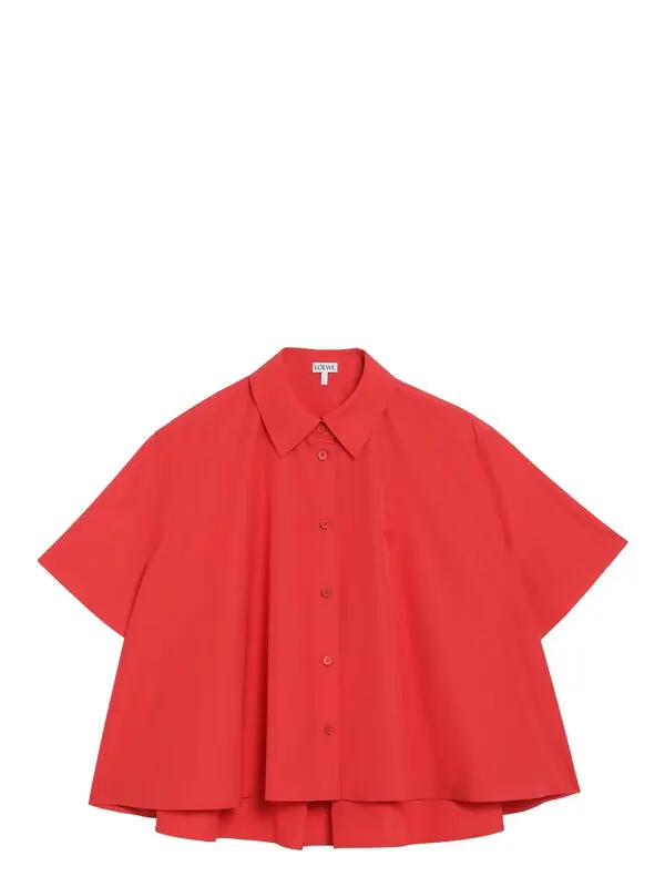 Loewe Embroidered Cotton Shirt - Red