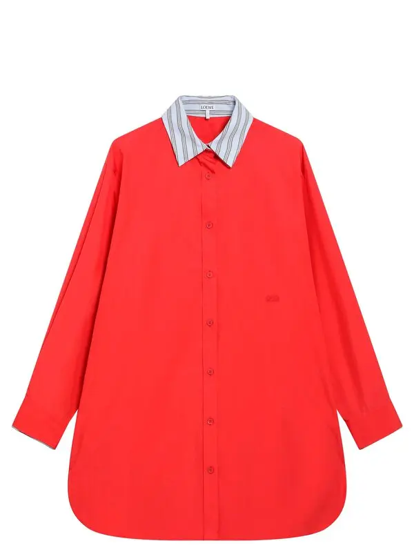 Loewe Cotton Poplin Shirt Dress - Red