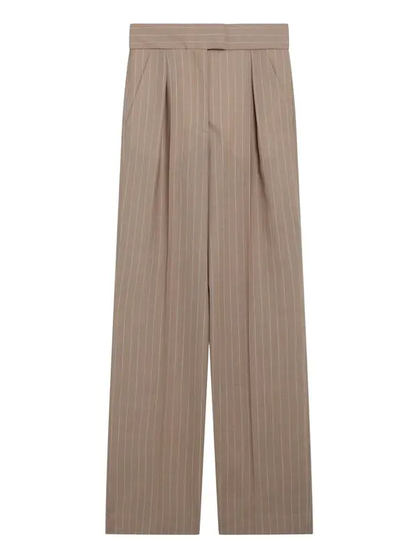 Valentino Garavani Virgin Wool Pinstripe Trousers - Cream