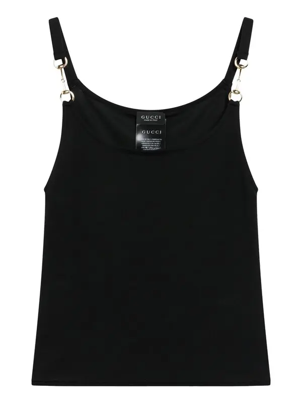 Gucci Viscose Crêpe Jersey Top With Horsebit Detail - Black
