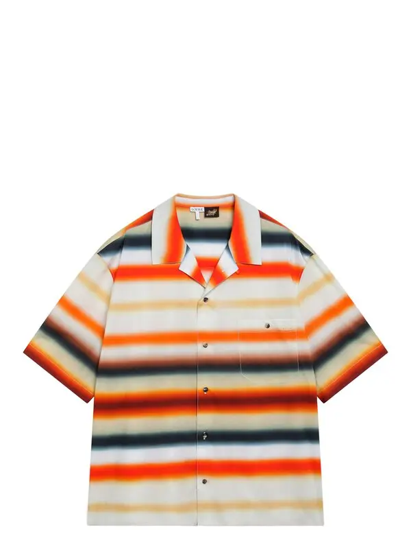 Loewe Striped Short-sleeve Cotton Shirt - Orange