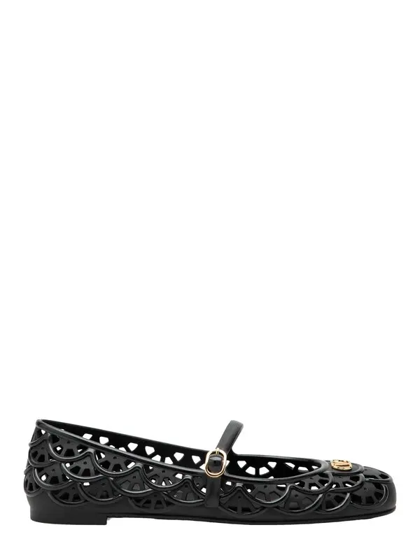 Valentino Garavani Vlogo Signature Rubber Ballet Flats - Black