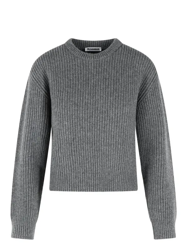 JIL SANDER Wool Crew Neck Sweater - Gray