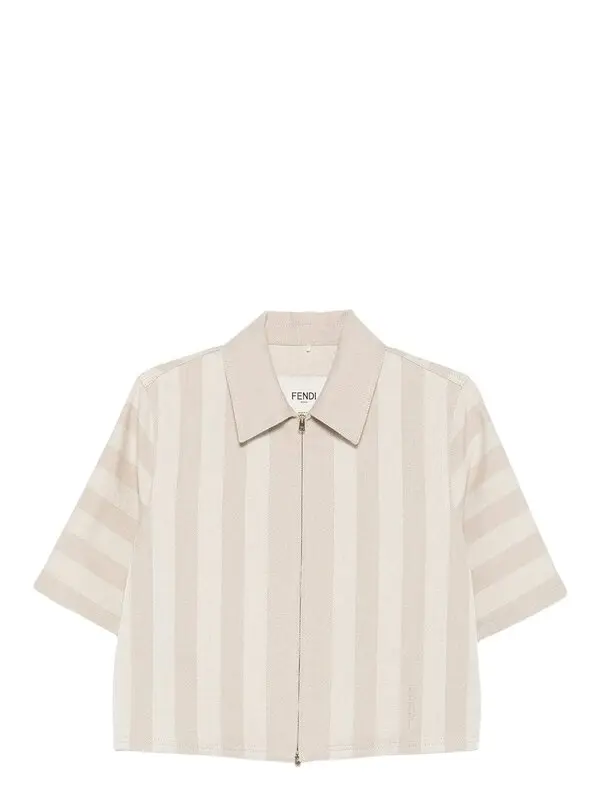 Fendi Pequin Striped Cropped Jacket - Multicolor