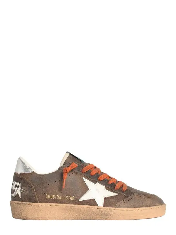 GOLDEN GOOSE Ball Star Waxed Suede Sneakers - Brown