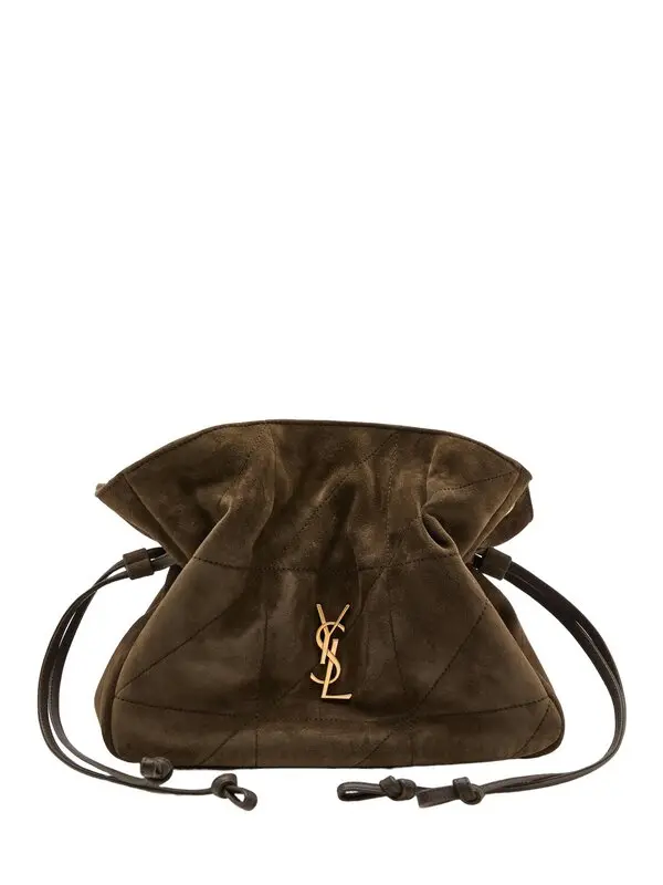 Saint Laurent Jamie Suede-satin Shoulder Pouch - Brown