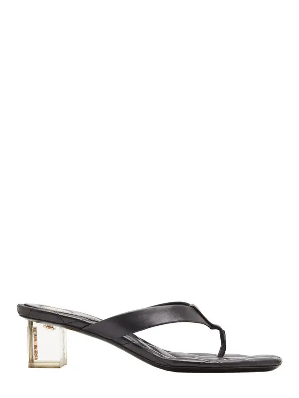 Saint Laurent Ice 45 Entredoigt Mule Sandals - Black