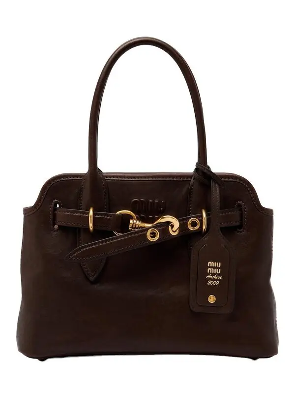 Miu Miu Aventure Small Leather Shoulder Bag - Brown
