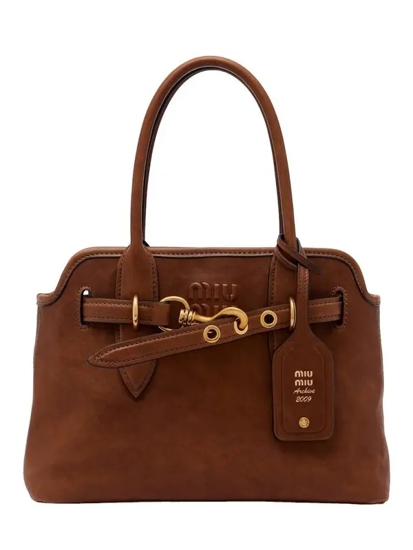 Miu Miu Aventure Small Leather Shoulder Bag - Brown