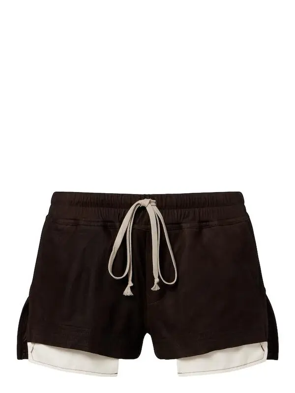 Rick Owens Suede Drawstring Shorts - Brown