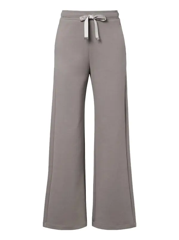 Max Mara Cotton-blend Wide-leg Sweatpants - Grey