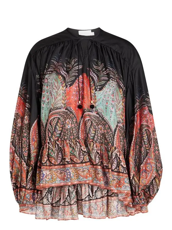 Zimmermann Paisley Print Silk Blouse - Black