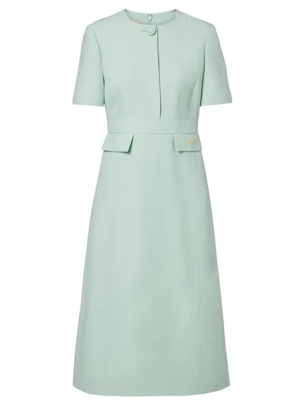 Valentino Garavani Crepe Couture Vgold Midi Dress - Blue