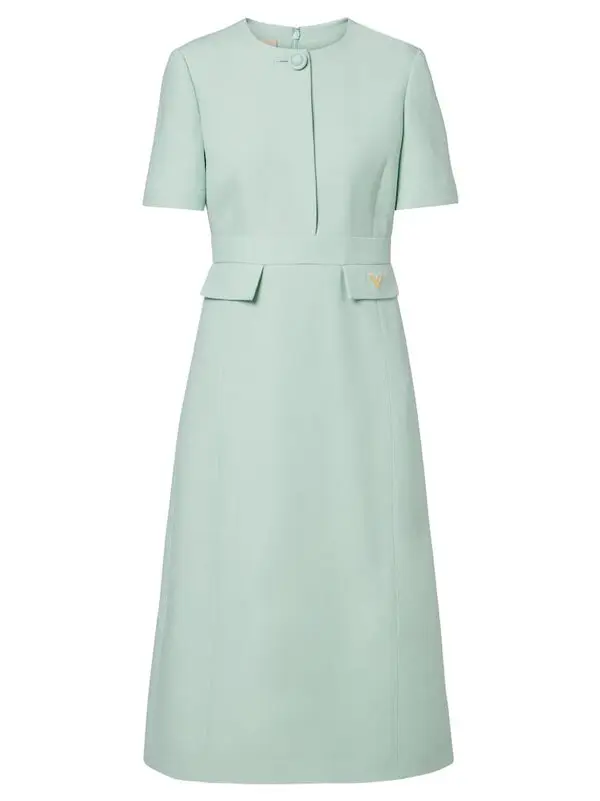 Valentino Garavani Crepe Couture Vgold Midi Dress - Blue