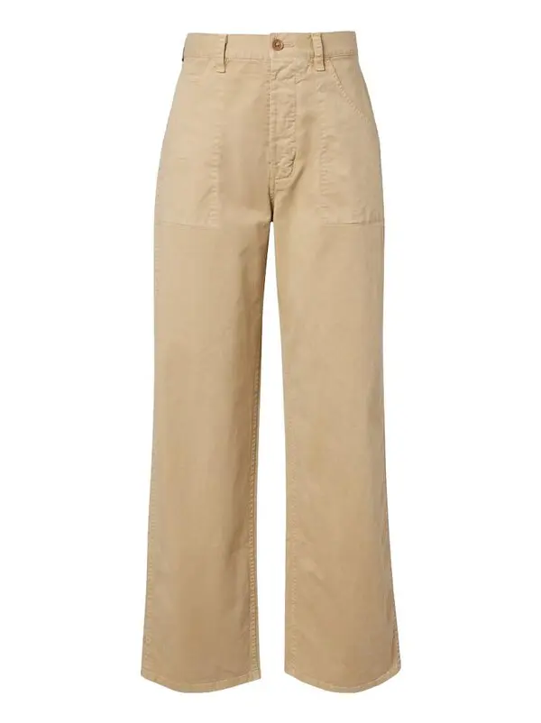 NILI LOTAN Whitney Cotton Wide-leg Pants - Beige