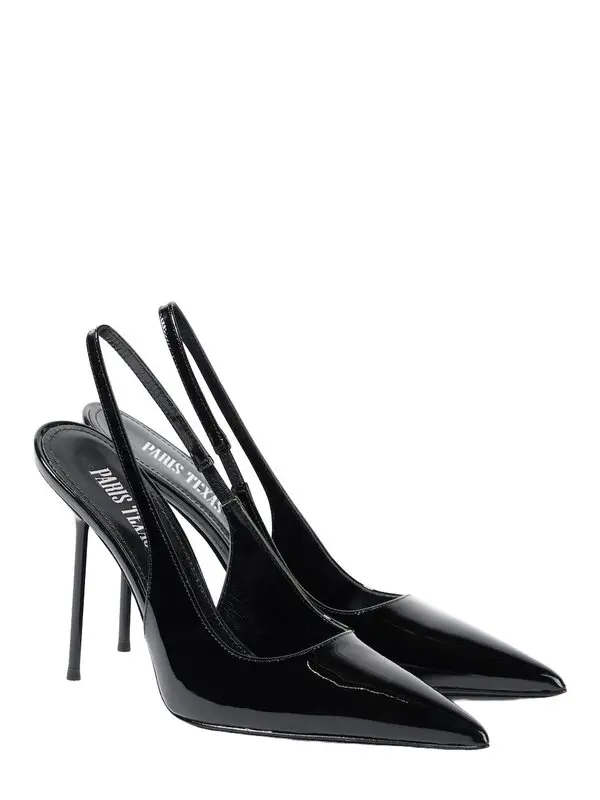 Paris Texas Lidia Patent Leather Slingback Pumps - Black