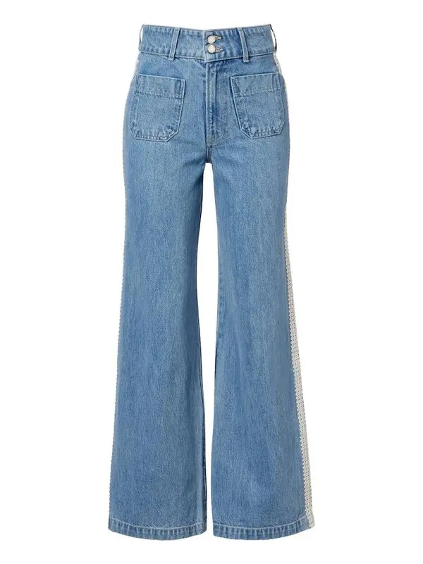 Veronica Beard High-rise Wide-leg Jeans In Halo - Blue