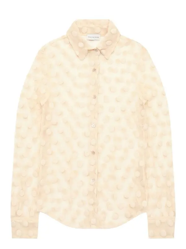 Dries Van Noten Large Polka Dot Mesh Shirt - White