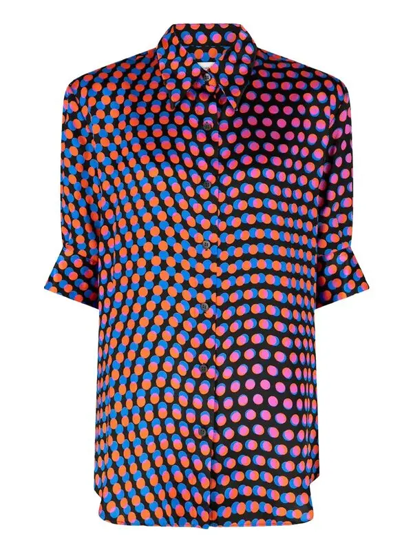 Dries Van Noten Optical Layered Polka Dot Shirt - Black