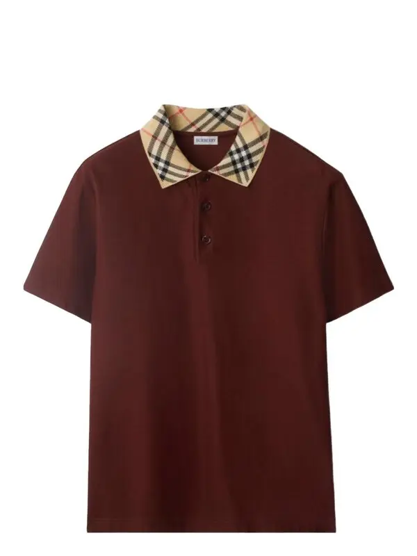 Burberry Check Collar Short Sleeved Polo Shirt - Box