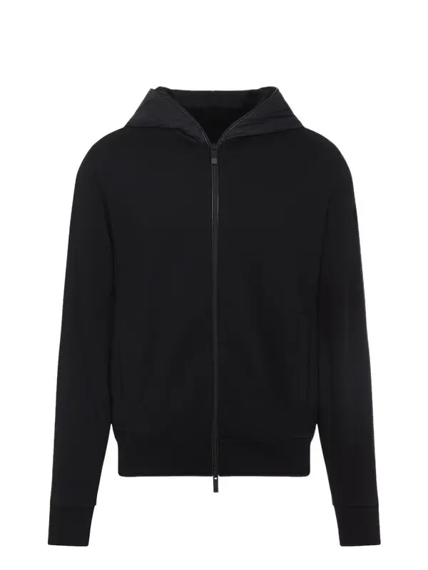 Moncler Cotton Zip-up Hoodie - Black