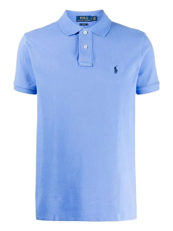 Polo Ralph Lauren Logo Embroidered Short-sleeved Polo Shirt - Blue