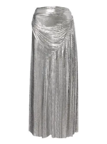Rabanne Chainmail Draped Maxi Skirt - Gray