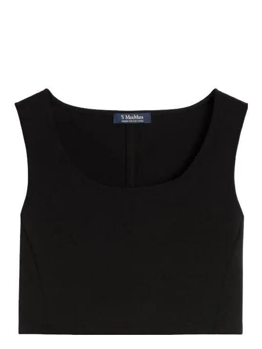 Max Mara Sleeveless Top With Wide Round Neck - Black