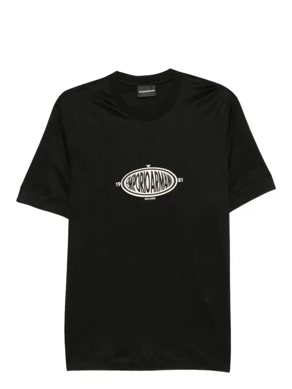 Emporio Armani Logo Print T-shirt - Black