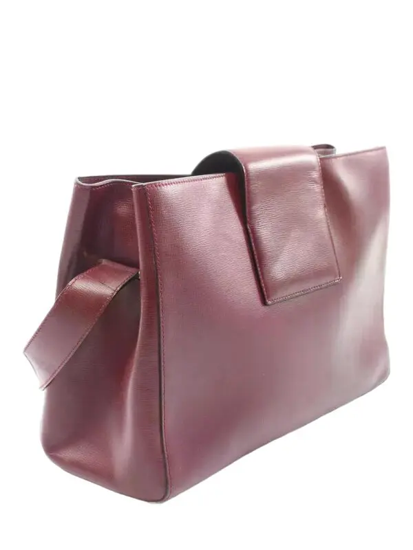 Cartier Burgundy Leather Textured Shoulder Bag - Red