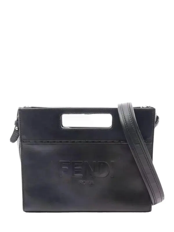 Fendi 2000s Debossed Logo Handbag - Black