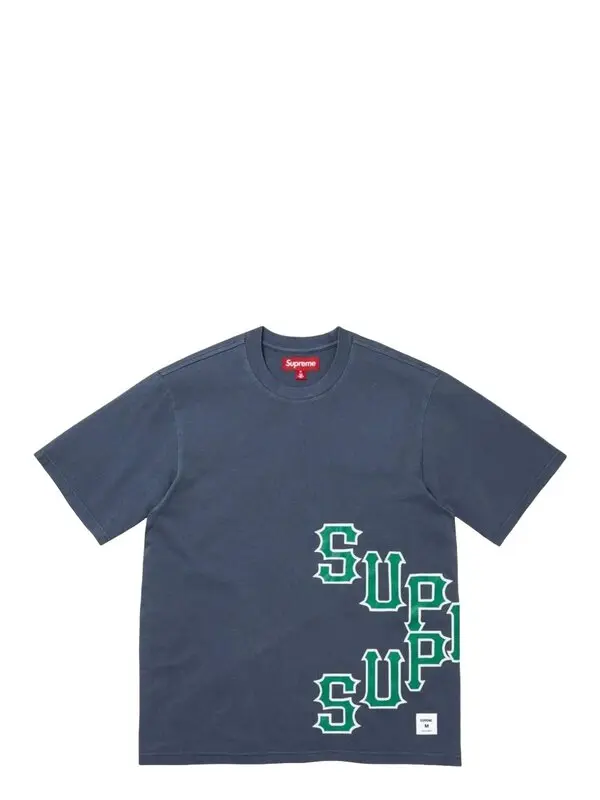 Supreme Ss26 Cracked Spellout S/s T-shirt - Navy
