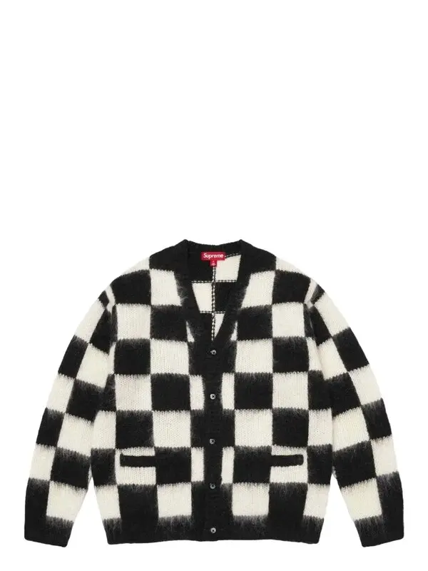 Supreme Ss26 Checkerboard Cardigan - Black