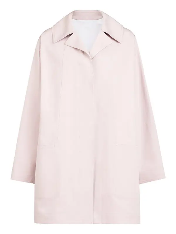 Alaïa Cotton-silk Blend Leather Trim Coat - Pink