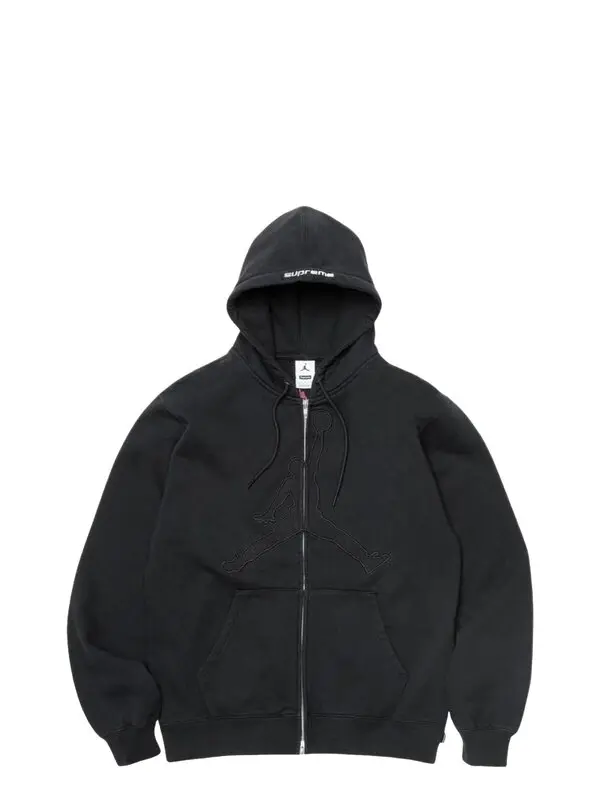 Supreme X Jordan Full Zip Hooded Sweatshirt - Black