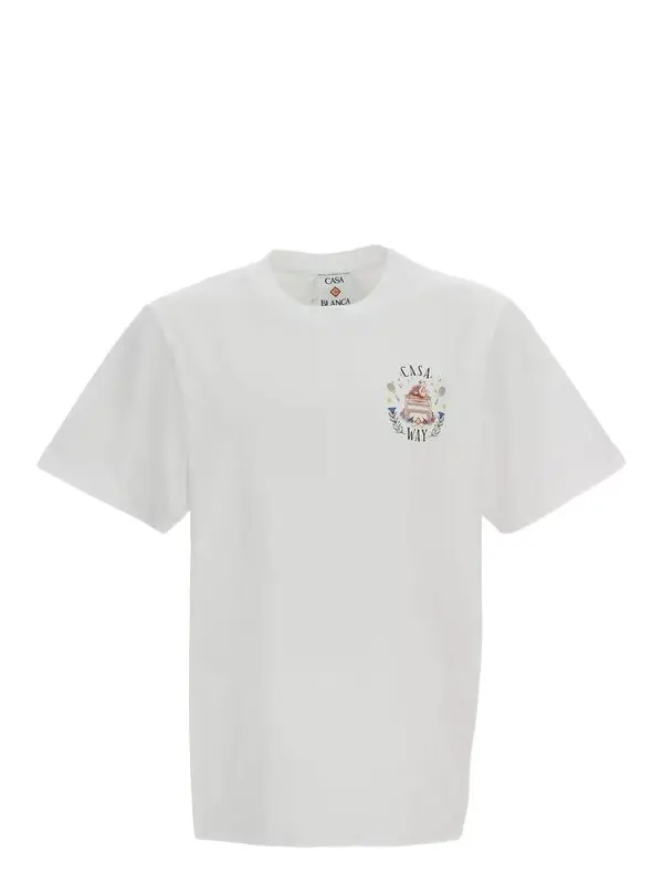 Casablanca Logo-print Short-sleeved T-shirt - Neutrals
