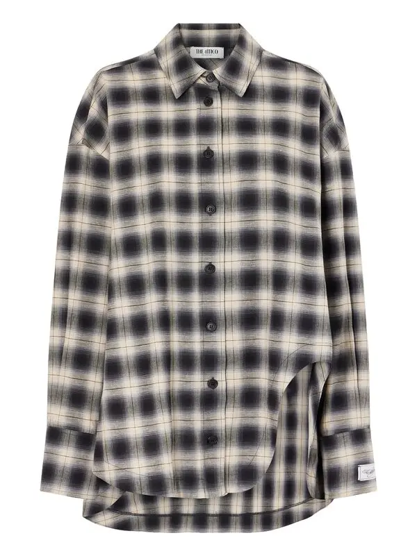 Attico Checked Cotton-poplin Shirt - Black
