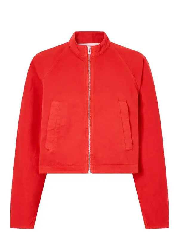 Alaïa Cotton Zip-up Jacket - Red
