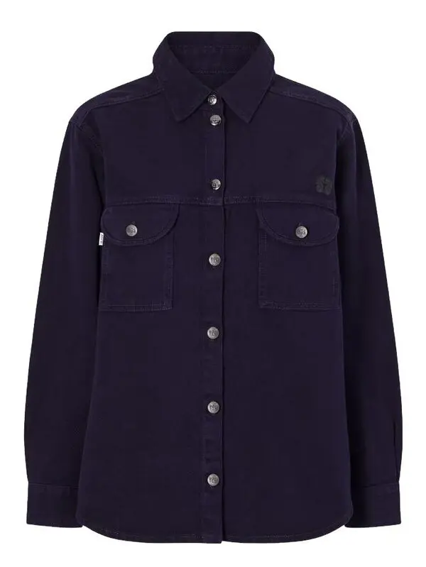 BLAZÉ MILANO Embroidered Denim Shirt - Blue