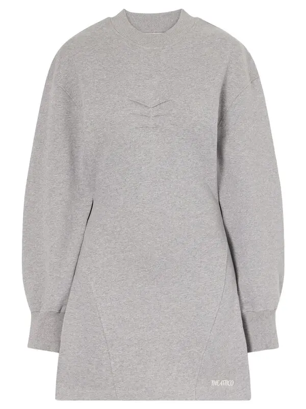 Attico Cotton-jersey Mini Dress - Gray