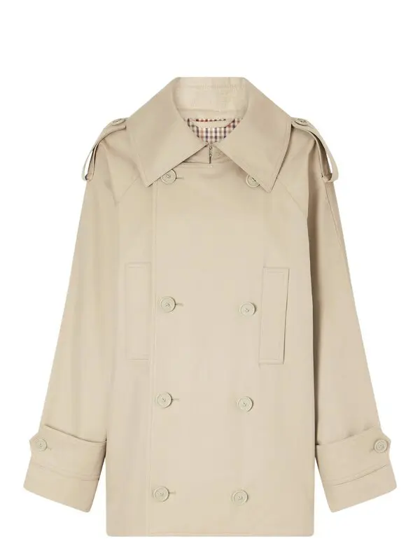 Balenciaga Double-breasted Cotton-gabardine Trench Coat - Neutrals